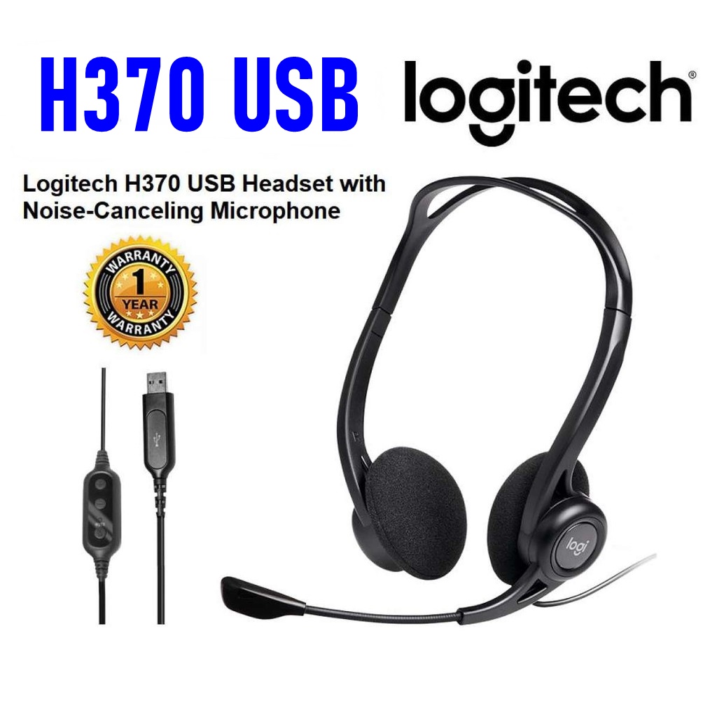 ⚡️ชุดหูฟังของแท้⚡️ Logitech H370 USB Headset Digital Sound Noise ...