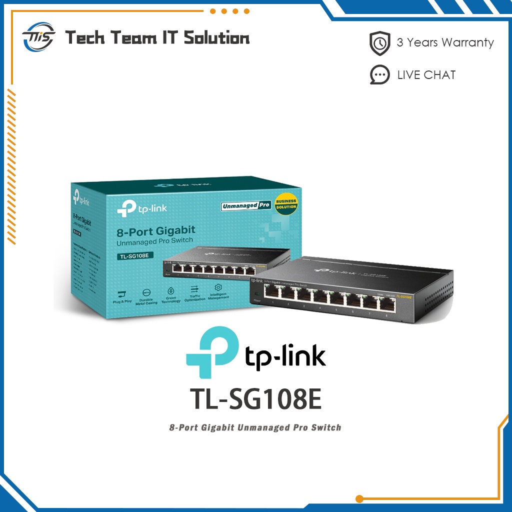 Tp-link SG108E (8-Port Gigabit Unmanaged Pro Switch) | Shopee Thailand