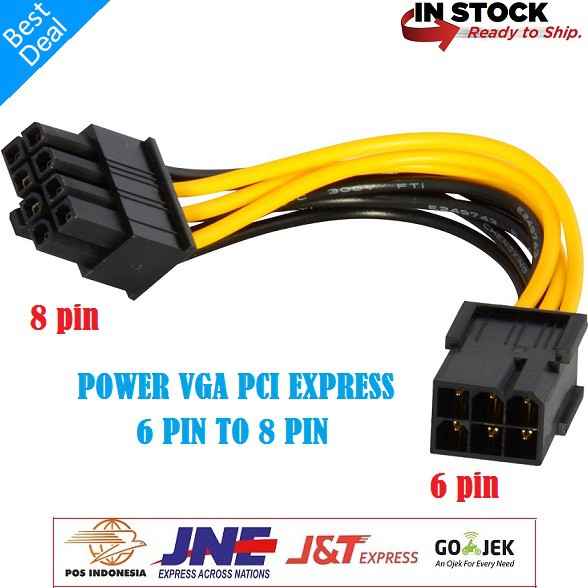 สายไฟอะแดปเตอร์ Vga 6 Pin ถึง 8 Pin - 6pin 8pin PCIE PCI-E Express | Shopee Thailand