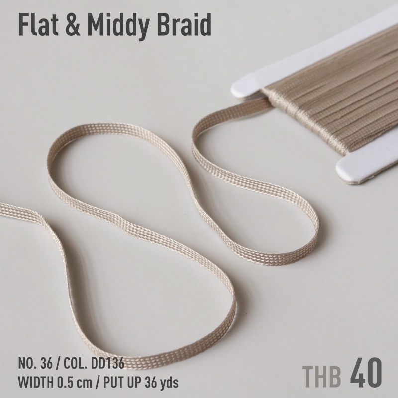 MOMOTARA No. 36 เทปถัก Braid เทปถักแบน Flat & Middy Braid ขนาด 0.5 CM ...