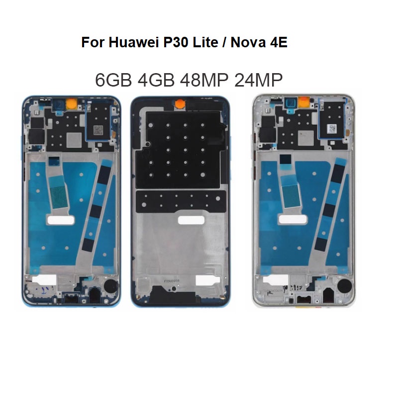 กรอบกลางหน้าจอ LCD สําหรับ Huawei P30 Lite Nova 4E MAR-LX1m LX1a LX3a ...