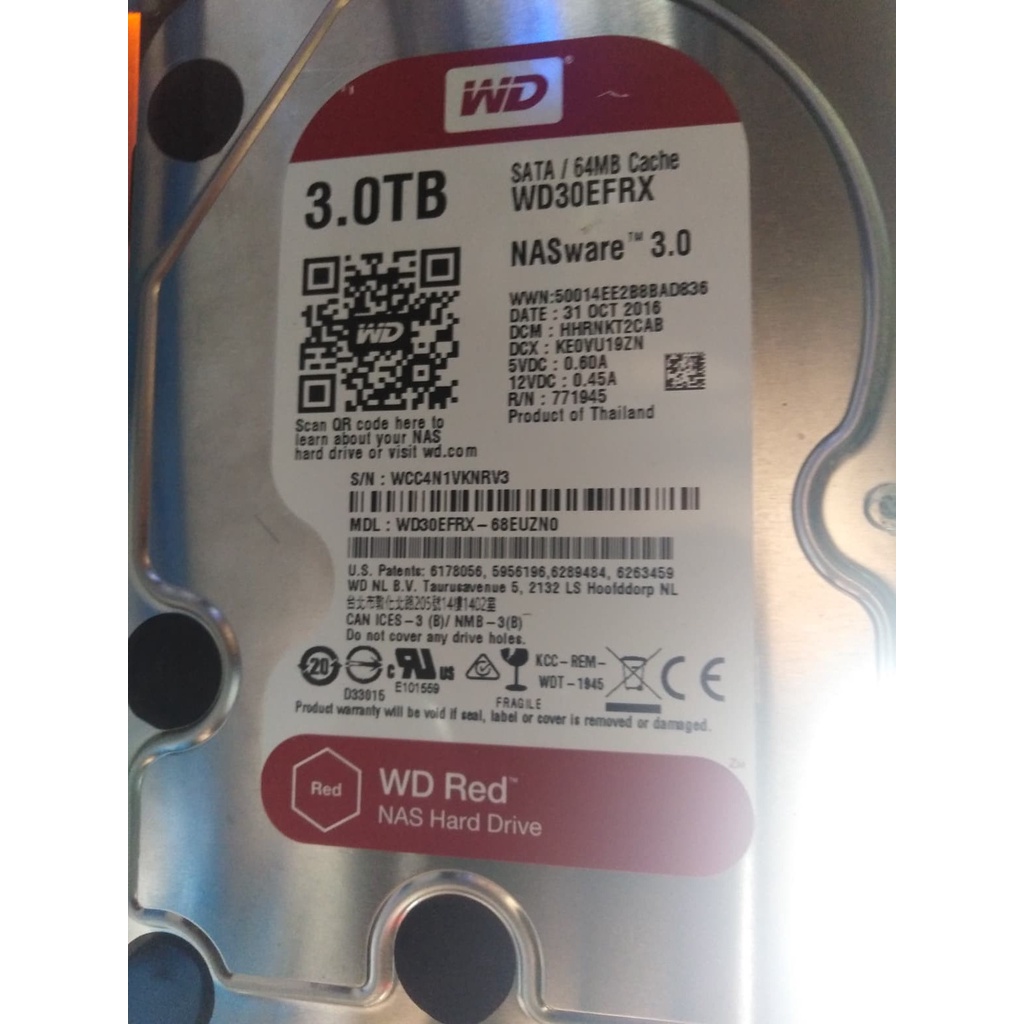 HDD WD RED 3TB ฮาร์ดดิส (เกรด NAS) มือสอง | Shopee Thailand