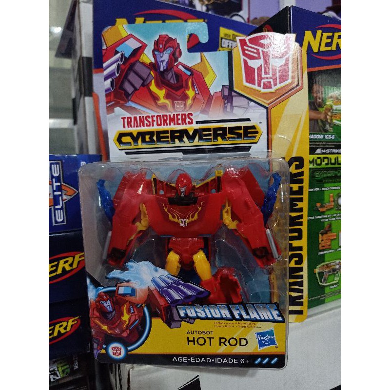 Transformers Cyberverse Action Attackers Warrior Class HOT RED Action ...
