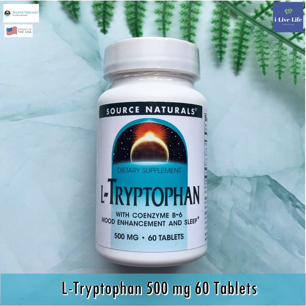 แอล ทริปโตเฟน L-Tryptophan 500 mg 60 Tablets - Source Naturals | Shopee Thailand