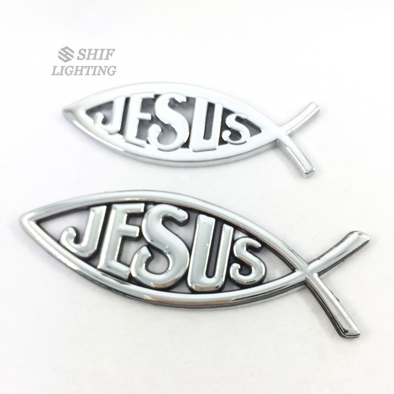 1 X Metal Jesus Fish Logo Car Auto Truck Auto Fendar Emblem Badge ...