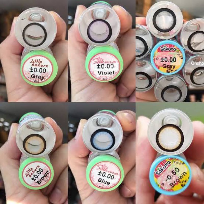 คอนแทคเลนส์ รุ่น Sakura/Charm/Almond มีสีเทา/ตาล/ฟ้า/เขียว/ม่วง/ดำ Gray ...