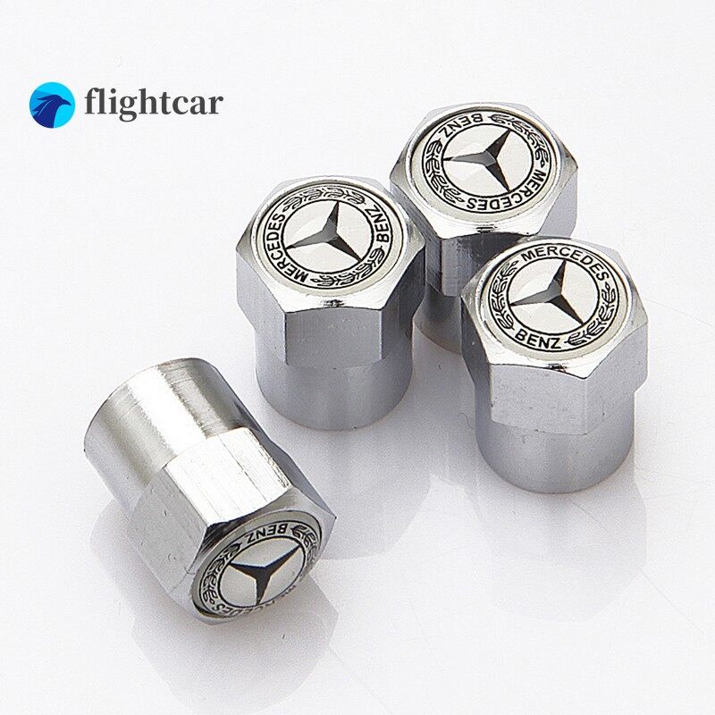 (FT) ฝาครอบวาล์วลมยางล้อรถยนต์ อลูมิเนียม สําหรับ Mercedes-Benz 4 ชิ้น ...