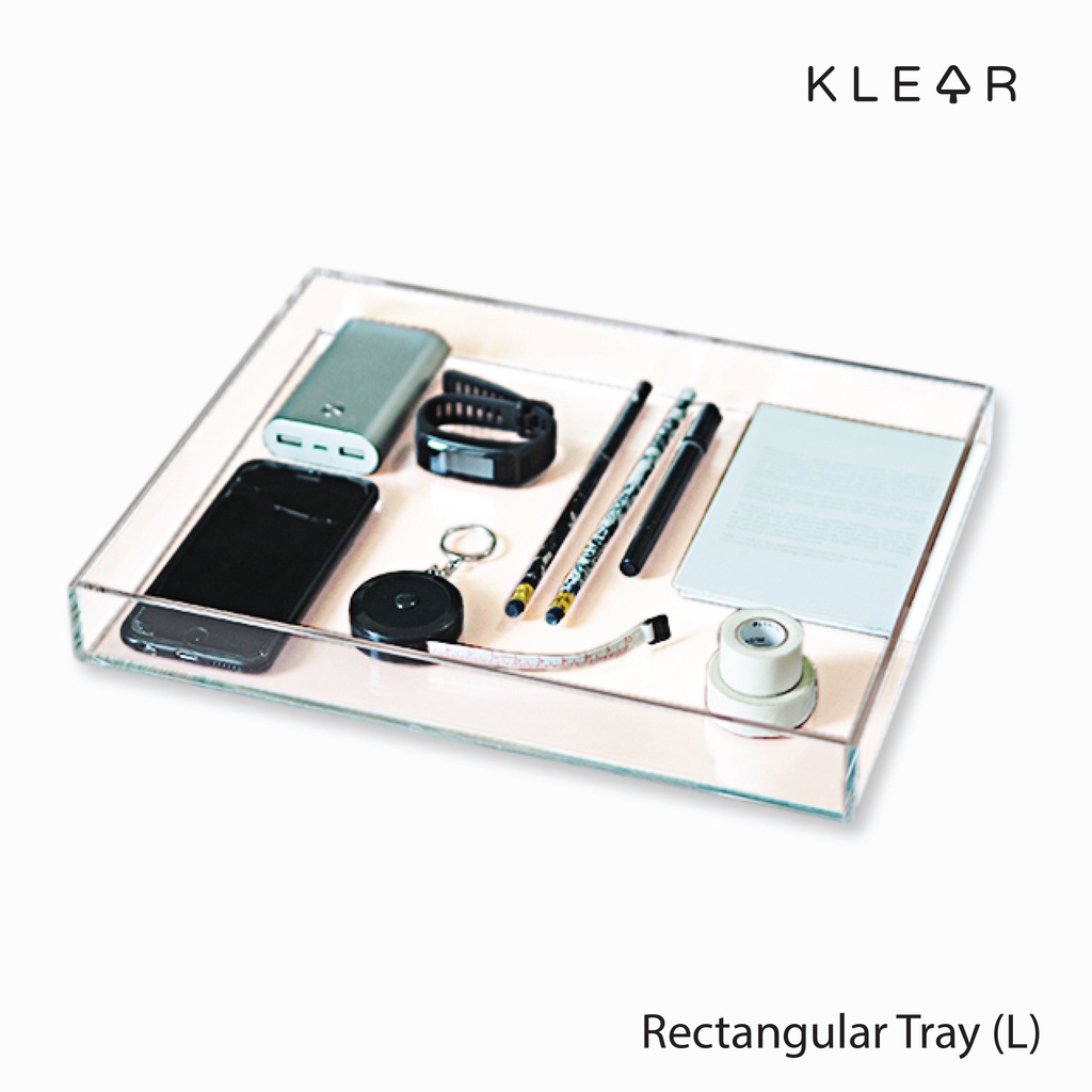 KlearObject Rectangular Tray (L) ถาดอะคริลิคใส A4 ใส่ของเอนกประสงค์ จัดระเบียบโต๊ะ ถาดสีใส ถาด ...