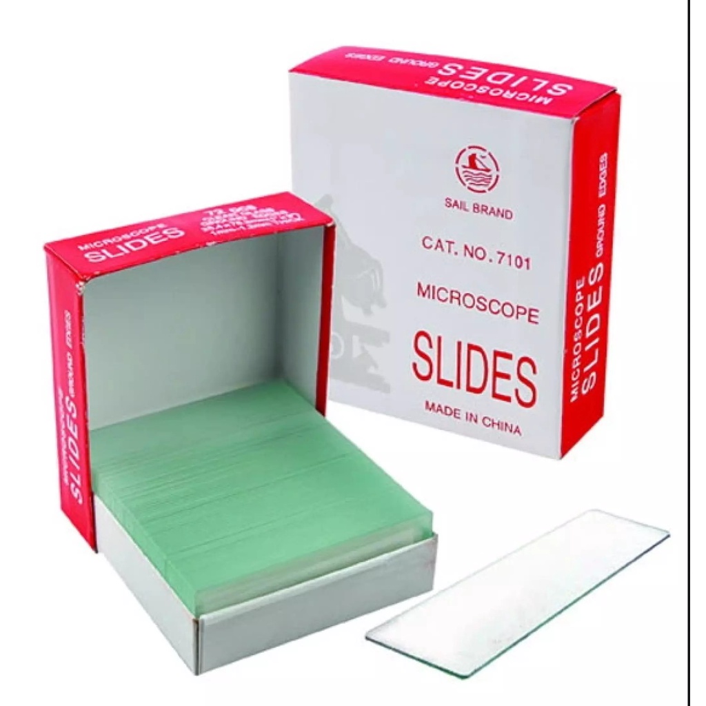 กระจกสไลด์ใสสำหรับกล้องจุลทรรศน์ สไลด์ใส 72 แผ่น กระจกสไลด์ ใส / Microscope Slides Clear 72/Box ...