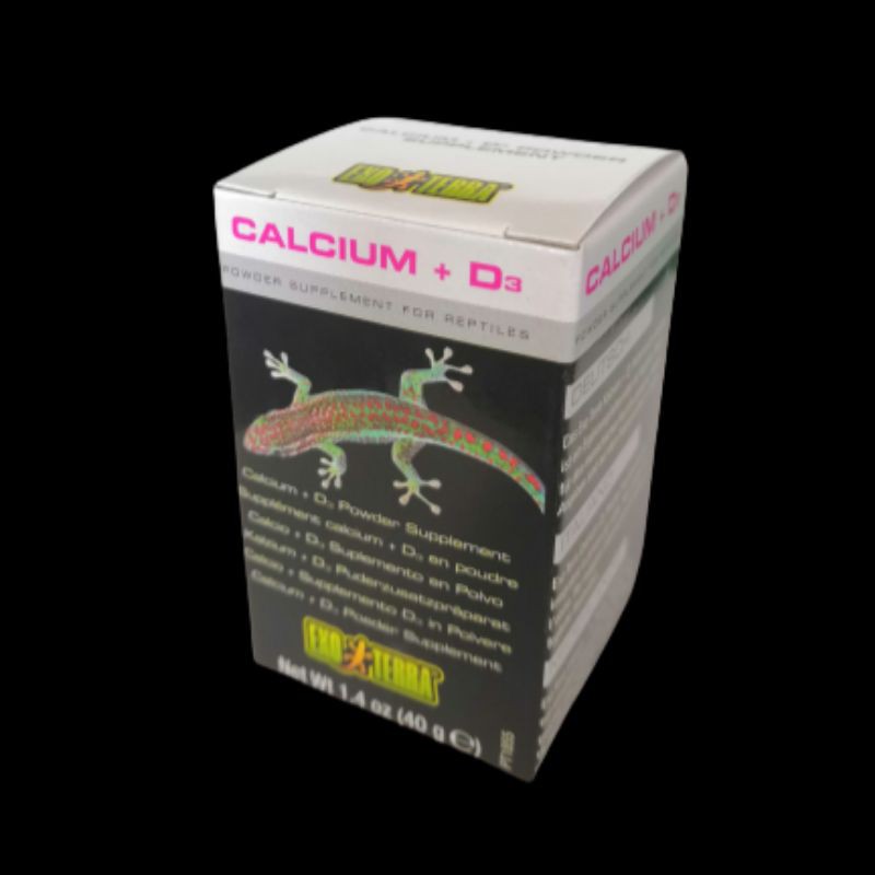 Exo Terra Calcium +D3 (40g.)EXP.04/2026 Powder supplement แคลเซียม +ดี3 อาหารเสริมสำหรับสัตว์ ...