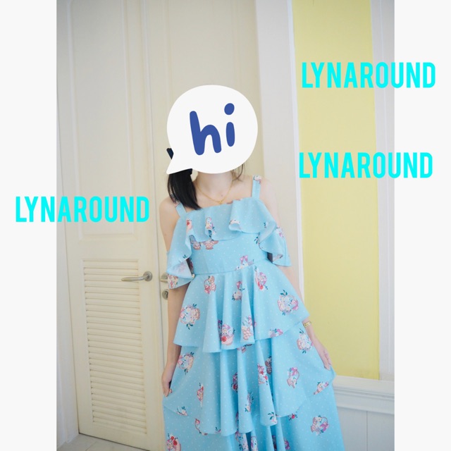 เดรสระบายLynaround สีฟ้า | Shopee Thailand
