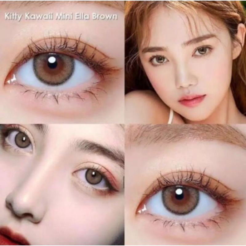 Mini Ella Brown สายตาปกติ คอนแทคเลนส์ Kitty kawaii | Shopee Thailand