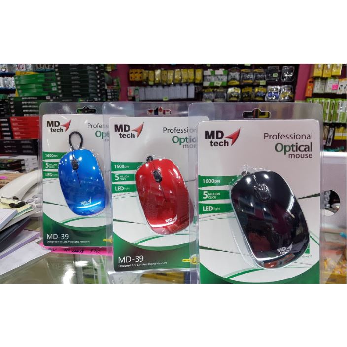 ส่งจากไทย เม้าส์ แบบมีสาย MD Tech MD-39 MD39 Optical Mouse พร้อมส่ง | Shopee Thailand