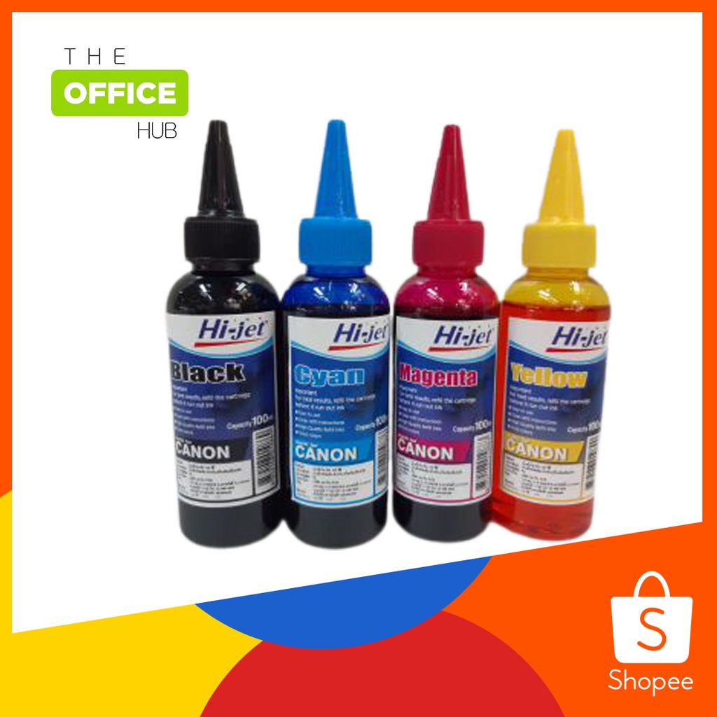 Hi-jet หมึกเติม Inkjet Refill Ink แบรนด์ CANNON 100 ml. (เลือกสีได้ ...