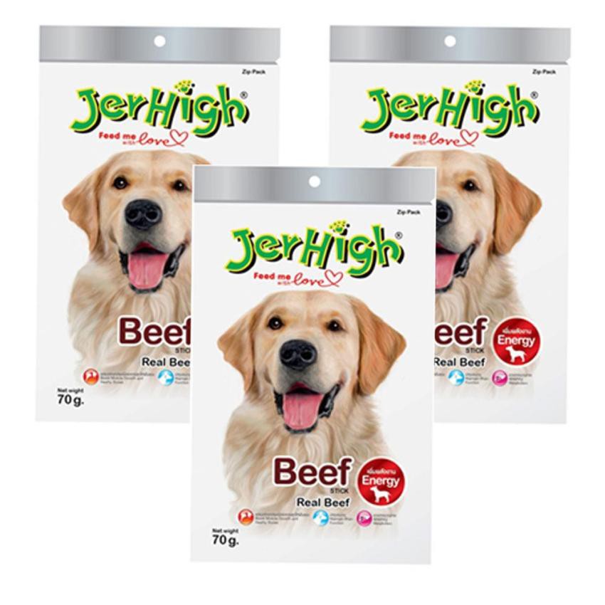 Jerhigh Beef Flavor Dog Snack 70g (×3) ขนมสุนัข เจอร์ไฮ รสเนื้อ 70 กรัม ...