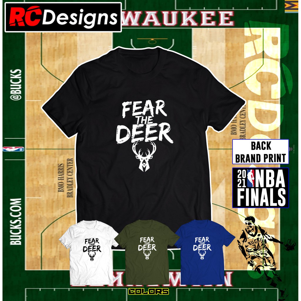 FEAR THE DEER 2ND - มิลวอกี บั๊คส์ เอ็นบีเอ รอบชิงชนะเลิศ 2021 เสื้อยืด ...