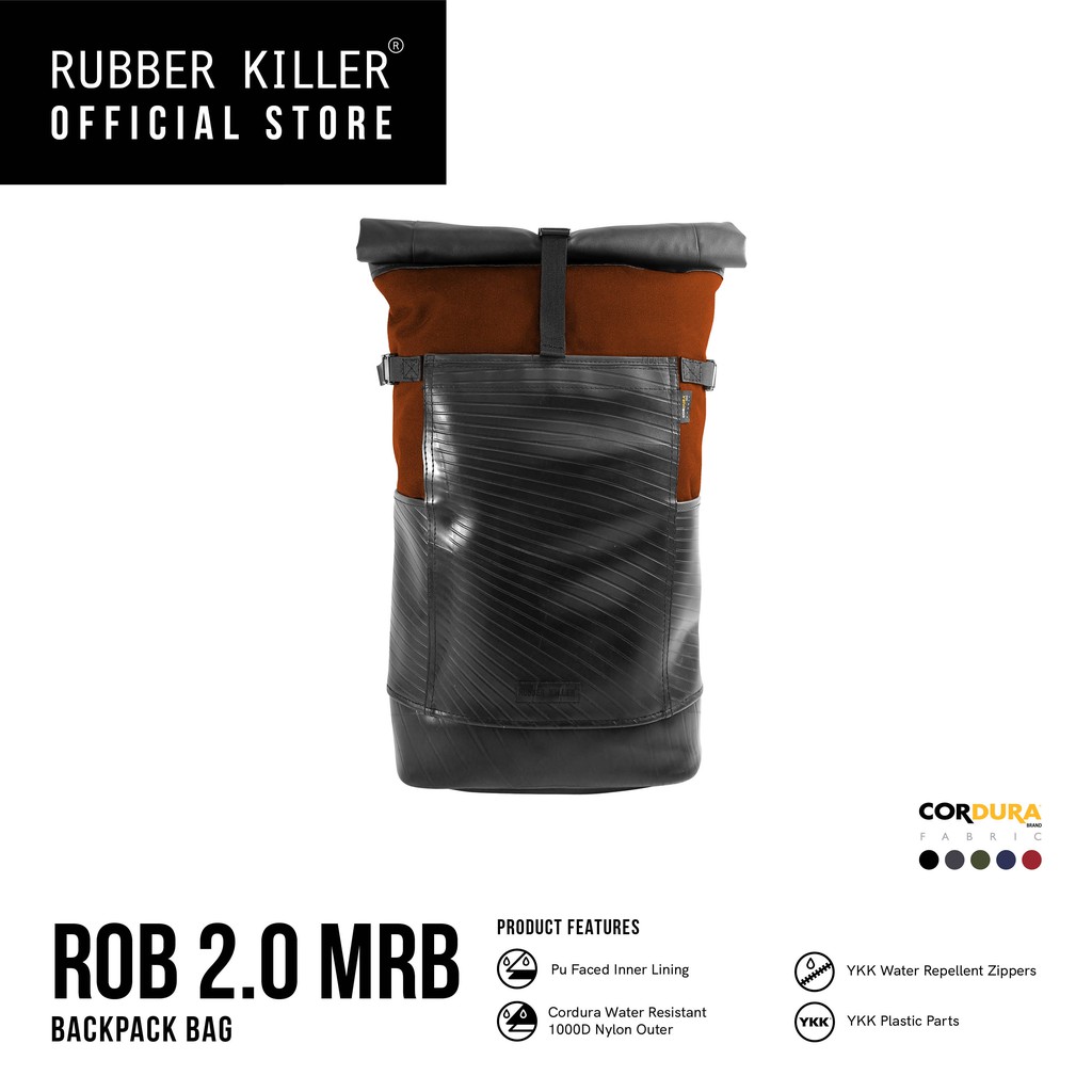 Rubber Killer - ROB 2.0 MORE RUBBER สีส้มแดง (กระเป๋าเป้, ยางด้านล่าง ...