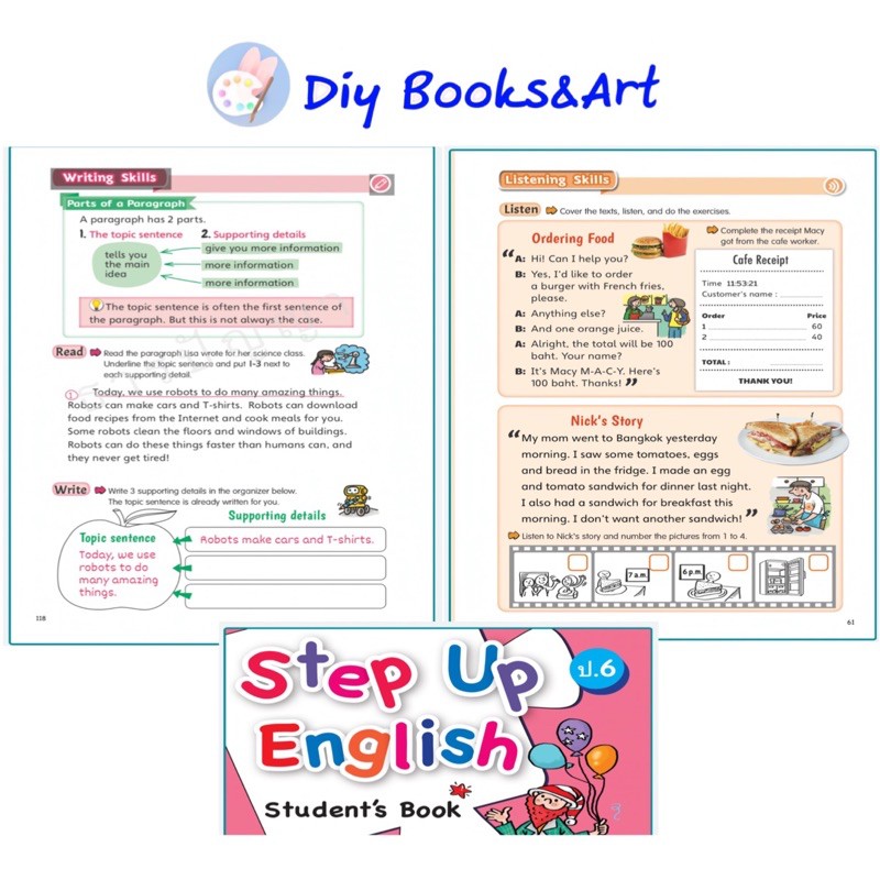 หนังสือ Step Up English Student Book/Workbook 1-6 (ธารปัญญา) ราคาแยก ...