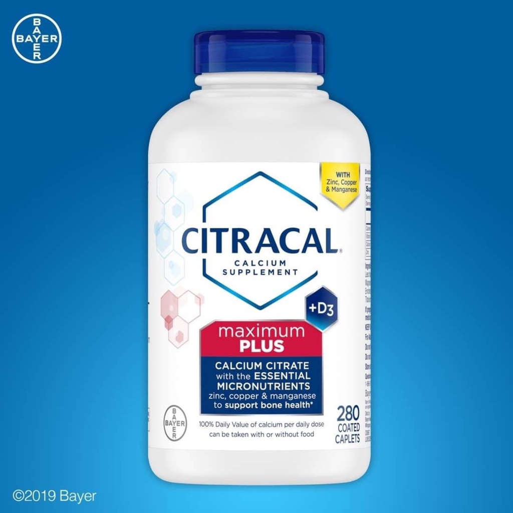 บำรุงกระดูก Citracal Maximum Plus Calcium Citrate + D3, 280 Caplets ...