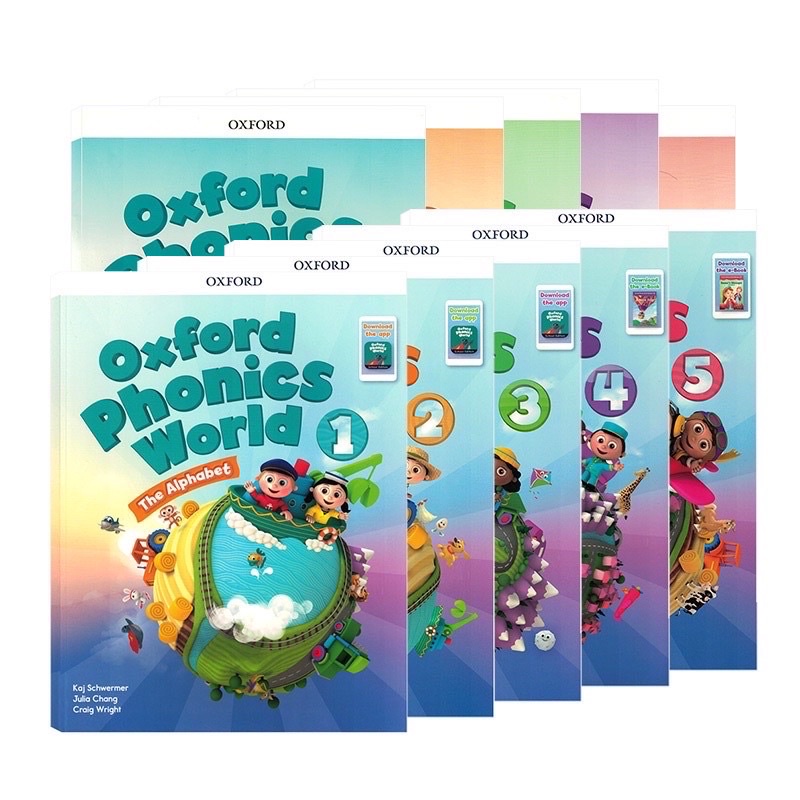 Oxford Phonics world1-5หนังสือแบบฝึก ภาษาอังกฤษ book set 10เล่ม ...