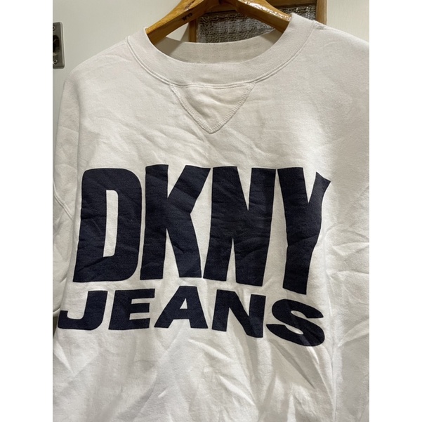 เสื้อกันหนาววินเทจมือสอง VINTAGE 90s DKNY JEANS BIG LOGO SWEATSHIRT (MADE IN USA) Size XL มือ2 ...