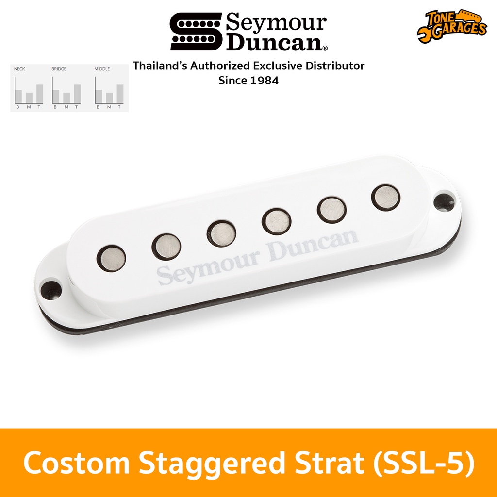 Seymour Duncan Custom Staggered Strat SSL-5 Single Coil Pickup ปิ๊กอัพกีต้าร์ซิงเกิ้ลคอยล์ ...