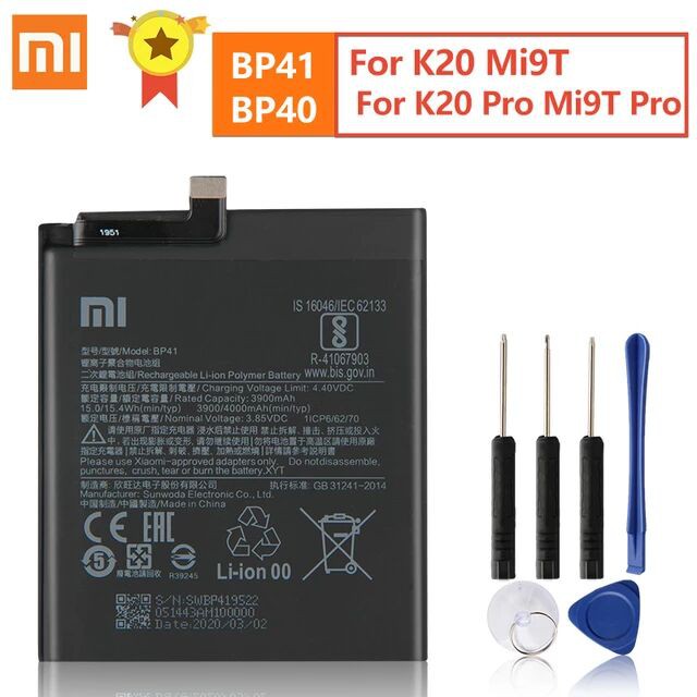 แบตเตอรี่ทดแทนBP41 BP40 สำหรับXiaomi Redmi K20 Pro Mi 9T Pro Mi9T Redmi ...