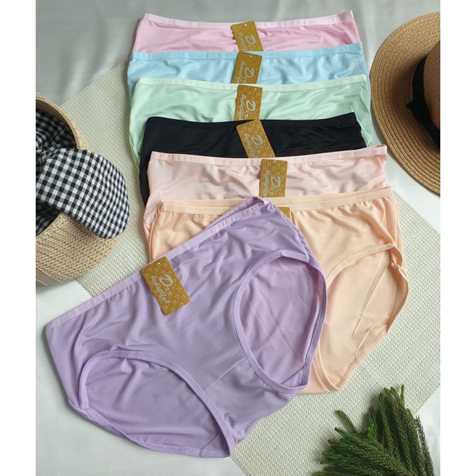 กางเกงในผ้าลื่นสีพื้นพาสเทล (ไซส์ M-2XL) | Shopee Thailand