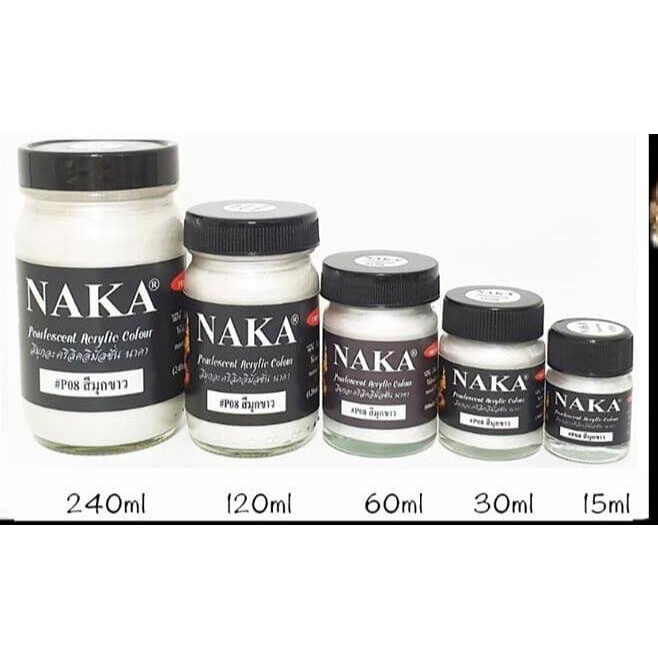 15 30ml สีมุกอะคริลิค NAKA อิมัลชั่น นาคา สีทาพญานาค สีทาวัด สีทอง สีเงิน สีน้ำเงิน สีบานเย็น สี ...