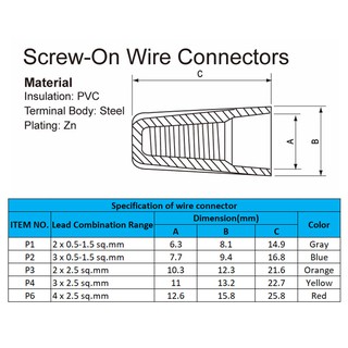 [50 ตัว] วายนัทจับสาย Wire Nut P1/P2/P3/P4/P6 | Shopee Thailand