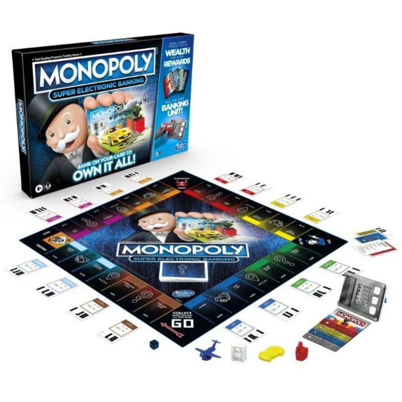 Hasbro Gaming Monopoly Super Electronic Ultimate Banking Board Game ...