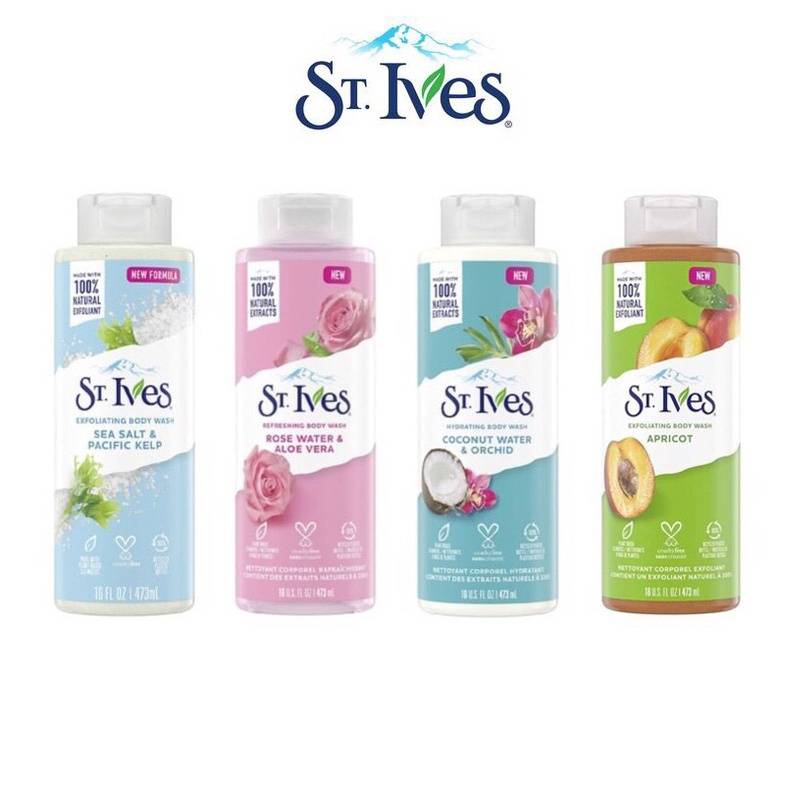 St.Ives Body wash เซนท์ไอฟ์ ครีมอาบน้ำ 100% natural ขนาด 473 ml. หอม ...