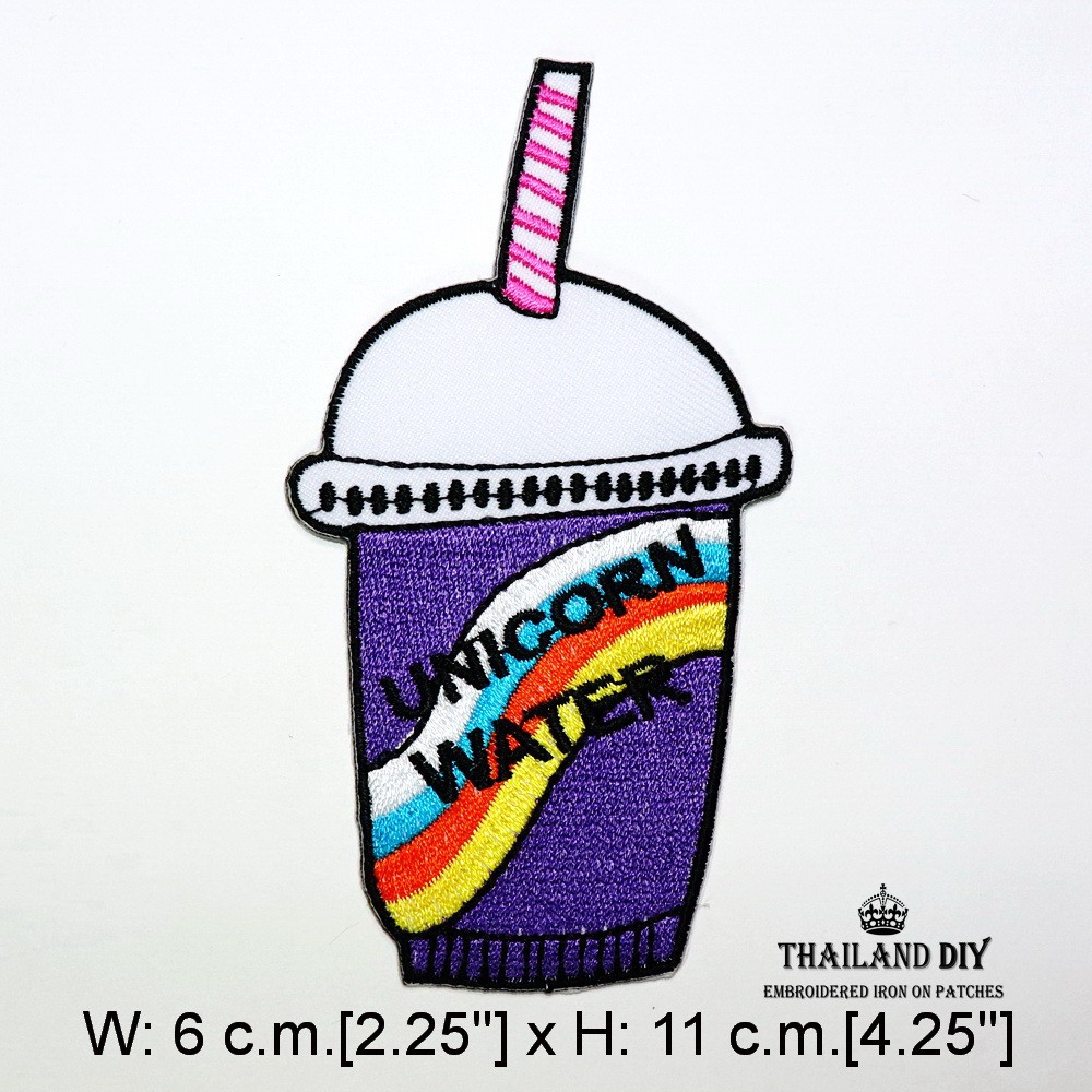 ตัวรีดติดเสื้อ ลายการ์ตูน น่ารัก ตัวรีดชานม อาหาร เครื่องดื่ม Soft Drink wop Patch งานปัก DIY ...