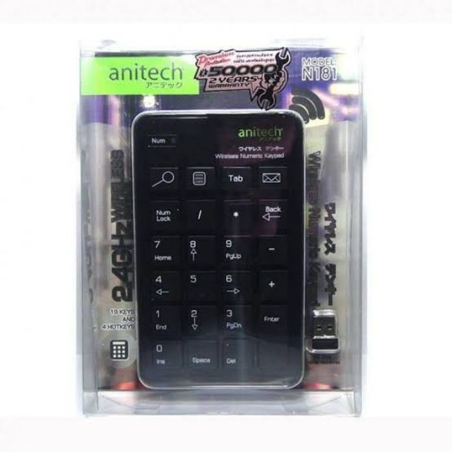แป้นพิมพ์ตัวเลข ไร้สาย Anitech Wireless Numeric Keypad N181 | Shopee Thailand