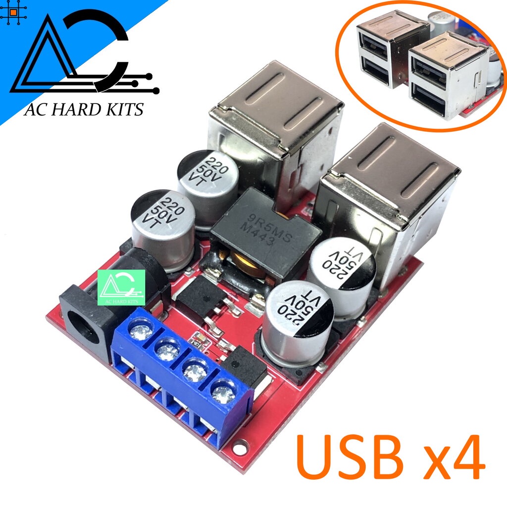 DC-DC Buck Step-down Module 8V-35V to 5V 8A 40W 4 Port USB Power ...