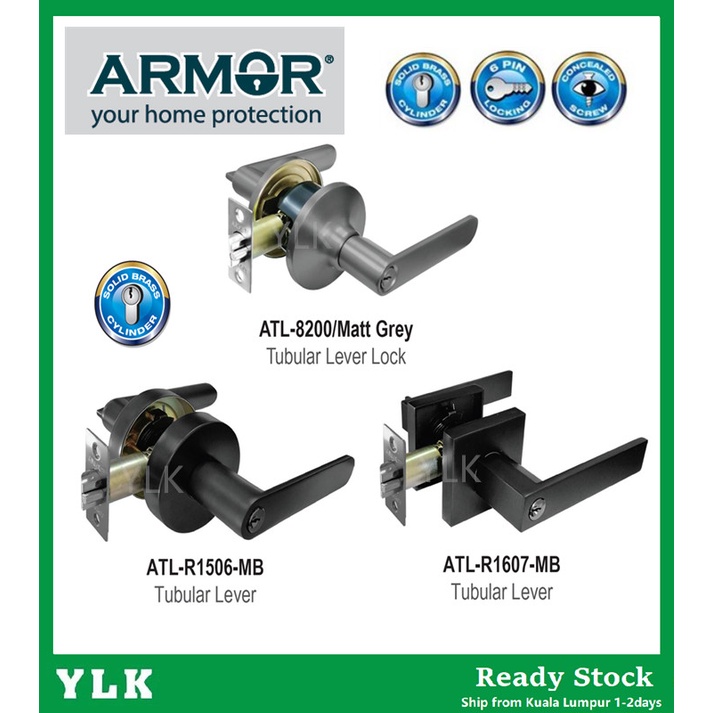 Ylk Armor Entrance Tubular Lever ATL-8200/R1506/R1607 MATT GERY / MATT ...