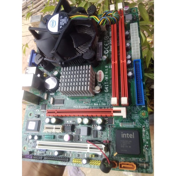 เมนบอร์ด ECS g41 พร้อม cpu E7400 มีพัดลม ฝาหลัง ddr3 775 | Shopee Thailand