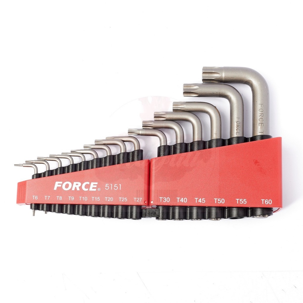 FORCE 5151 ชุดประแจหัวจีบ ประแจดาว TORX 15 ชิ้น ขนาด T6,T7,T8,T9,T10,T15,T20,T25,T27,T300,T55 ...