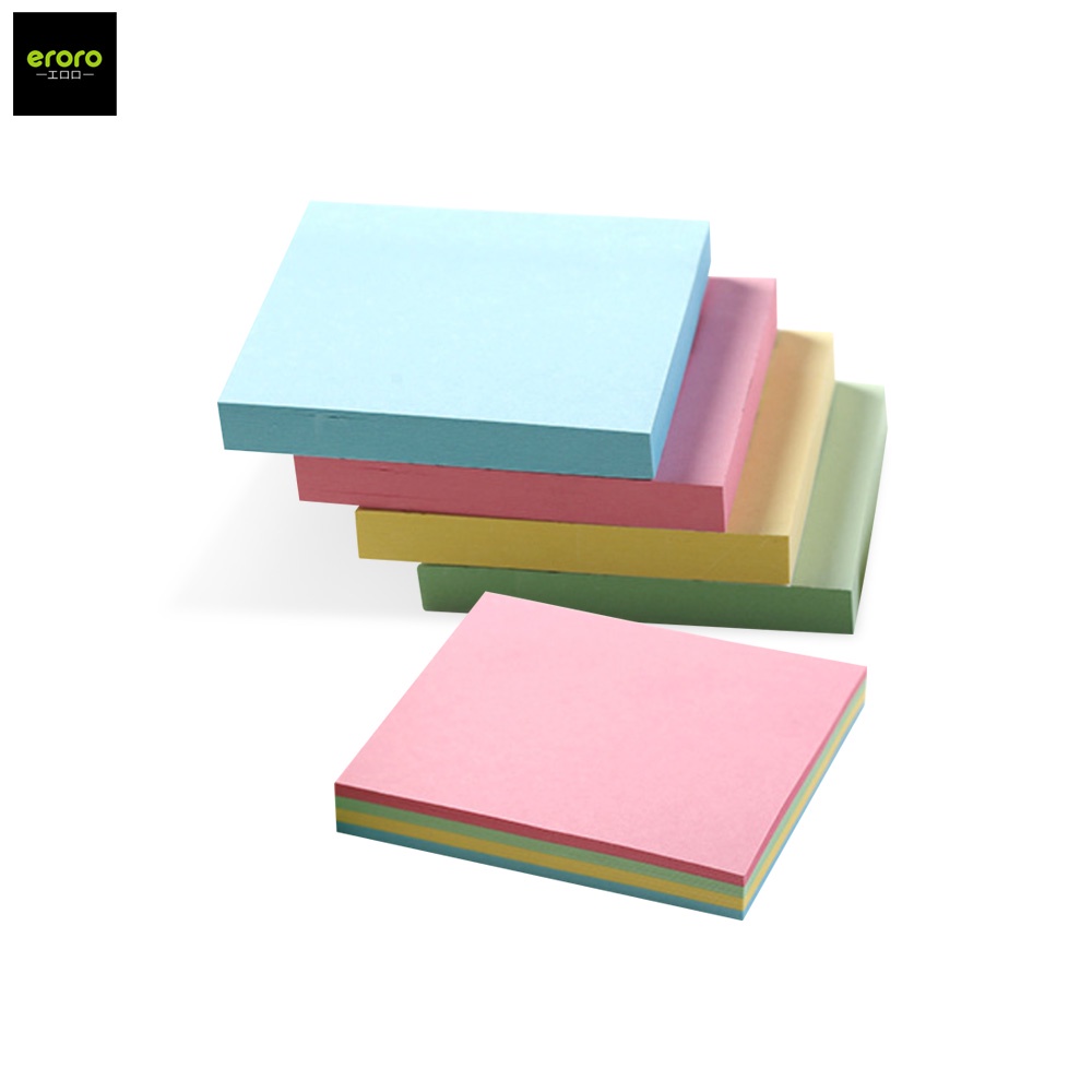 ERORO กระดาษโน๊ต สีพื้น 100 แผ่น โพสต์อิทโน้ต โพสอิท กระดาษโน้ตกาวในตัว เลือกสีได้ | Shopee Thailand