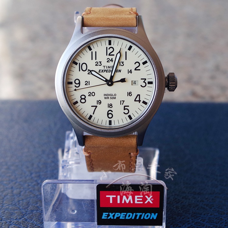 ۩☂卐นาฬิกา Timex T49963 Expedition Scout Men s Watch Leather Belt Full ...