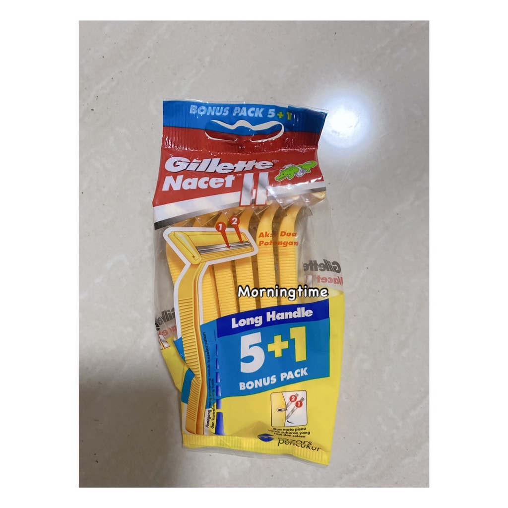 Gillette Nacet II Polybag 6ด้าม ที่โกนหนวด ยิลเล็ต มีดโกนหนวด | Shopee ...