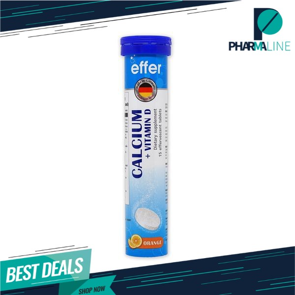 EFFER CALCIUM+VITAMIN D วิตามินกระดูก และฟัน เม็ดฟู่ 15 เม็ด [รับประกัน ...
