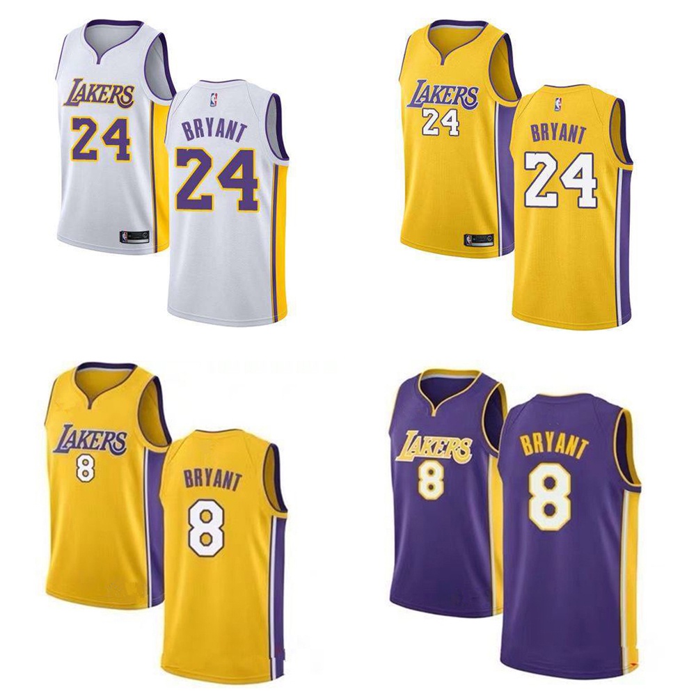 เสื้อกีฬา ปักลาย Los Angeles Lakers 8 24 | Shopee Thailand