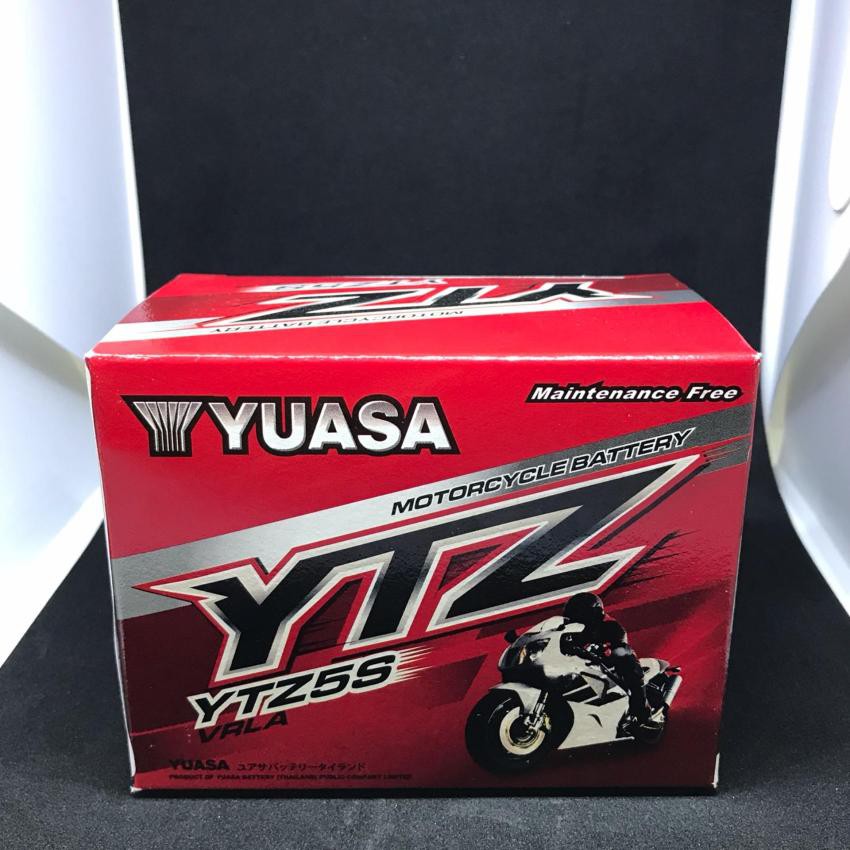 YUASA ยัวซ่า แบตเตอรี่แห้งมอเตอร์ไซค์ รุ่น YTZ5S เบอร์ 5 (12V5AH) ใชั ...