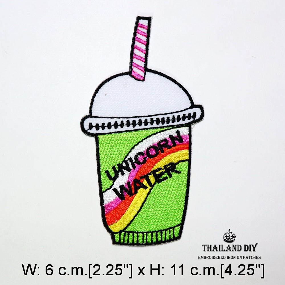 ตัวรีดติดเสื้อ ลายการ์ตูน น่ารัก ตัวรีดชานม อาหาร เครื่องดื่ม Soft Drink wop Patch งานปัก DIY ...