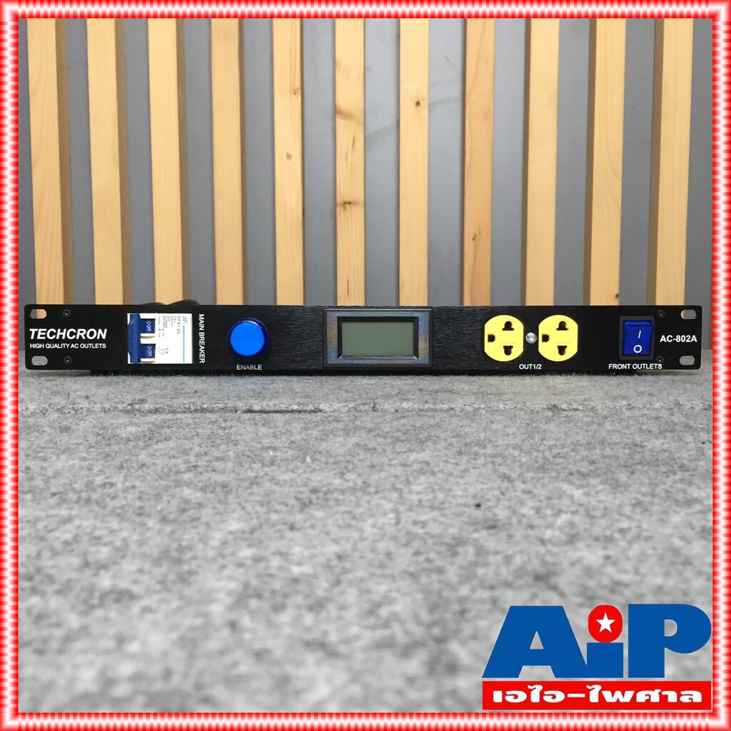 TECHCRON AC802A ปลั๊กไฟ 1U ปลั๊กเหลือง AC802 จอสีน้ำเงิน AC-802 ปลั๊กไฟใส่แร็ค AC 802 A ปลั๊กไฟ ...