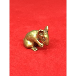 หนูมุสิกะ ถือขนมลาดู บริวารพระพิฆเนศ หนูบริวารพระพิฆเนตร เนื้อทองเหลือง ...