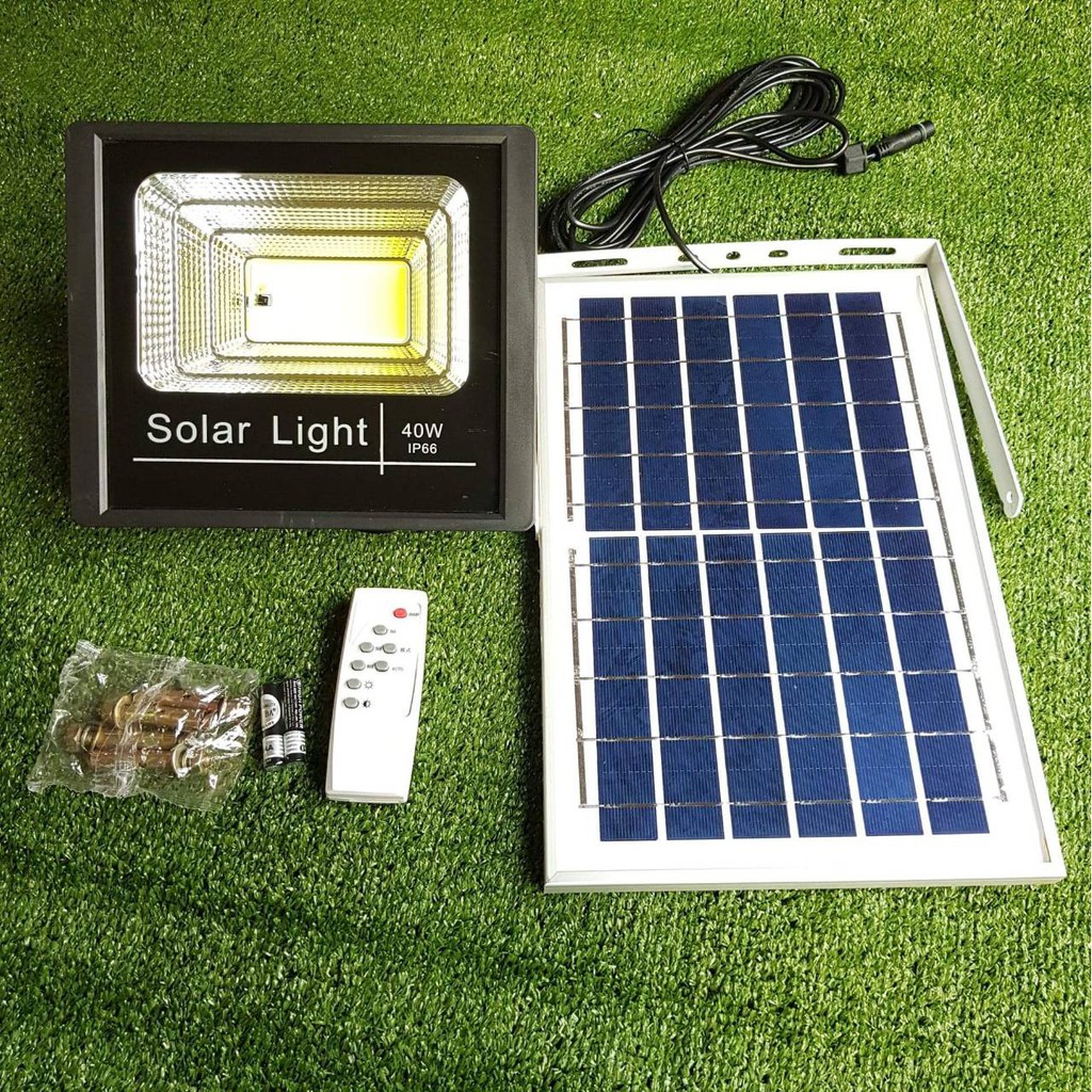 Solar Light 40w ไฟสปอร์ตไลท์ กันน้ำ โซล่าเซลล์ | Shopee Thailand