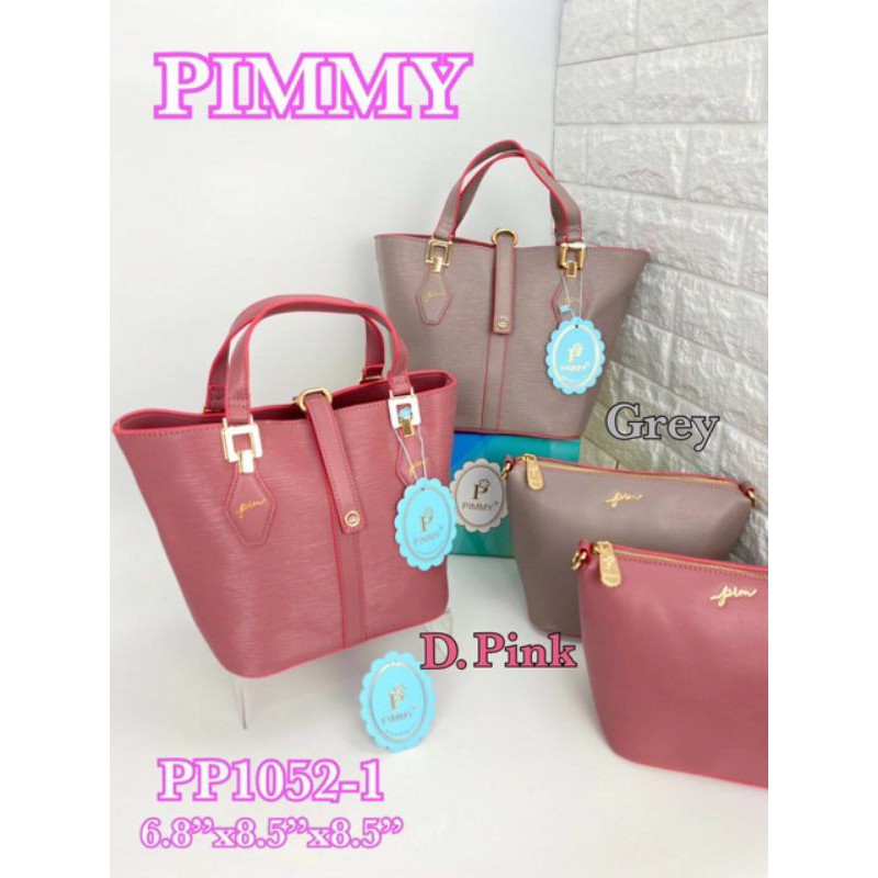 กระเป๋าทรงช้อปปิ้ง ทรงขนมจีบ สะพายข้าง แบรนด์ Pimmy แท้ มือ 1 | Shopee Thailand