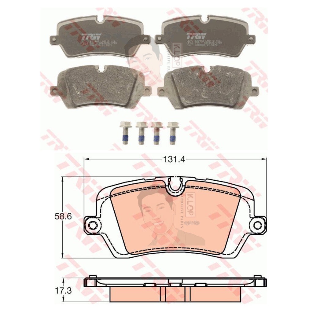 GDB2029 ผ้าเบรค-หลัง(TRW) (เนื้อผ้า COTEC) RANGE ROVER IV (L405) '13 ...